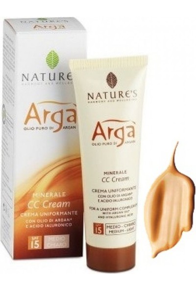 Nature's Arga Minerale Cc Cream Spf 15 Medium Light 50 Ml Nature's Arga Minerale Cc Cream Spf 15 Medium Light 50 Ml