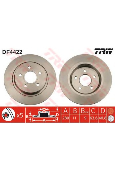 Trw Df4422 Arka Fren (Aynası) Dıskı Focus C-Max 1,6Tdcı-2,0Tdcı 10/03--> Trw Df4422 Arka Fren (Aynası) Dıskı Focus C-Max 1,6Tdcı-2,0Tdcı 10/03-->