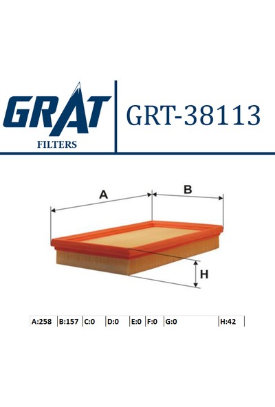 Grat 38113 Hava Fıltresı ( Kia: Sephıa 93>97 ) Grat 38113 Hava Fıltresı ( Kia: Sephıa 93>97 )