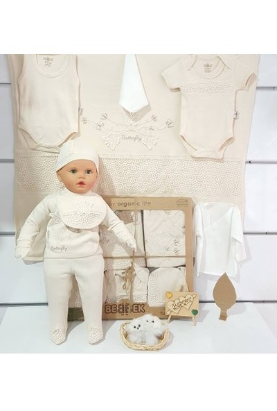 Bebbek Bizim Bebek Organik Kumaş Kelebek 10'lu Zıbın Seti Bebbek Bizim Bebek Organik Kumaş Kelebek 10'lu Zıbın Seti