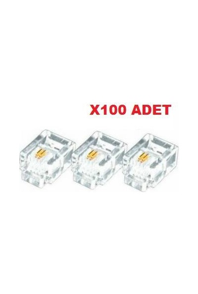 Alfais 4839 Rj11 Jack Telefon Kablo Ucu Konnektörü 100 Adet Alfais 4839 Rj11 Jack Telefon Kablo Ucu Konnektörü 100 Adet