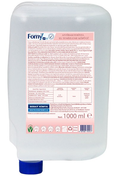 Fomy 1000 Ml Antibakteriyel Köpük Fomy 1000 Ml Antibakteriyel Köpük