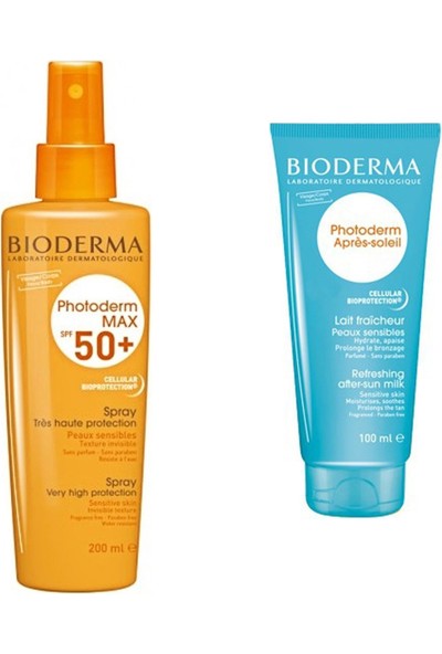 Bioderma Photoderm Max Spf 50 Faktör 200 ml Sprey Güneş Kremi + 100 ml Güneş Sonrası Kremi Set Bioderma Photoderm Max Spf 50 Faktör 200 ml Sprey Güneş Kremi + 100 ml Güneş Sonrası Kremi Set