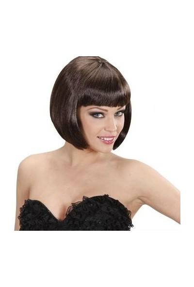 Toptancı Kapında Küt Peruk - Kahverengi