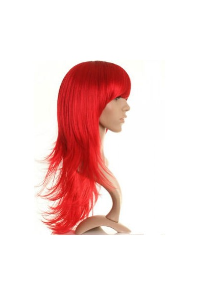 Toptancı Kapında Uzun Peruk Saç Kırmızı