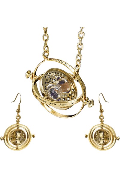 A-Leaf Harry Potter Time Turner Hermione Granger Kum Saati Kolye Küpe Set A-Leaf Harry Potter Time Turner Hermione Granger Kum Saati Kolye Küpe Set
