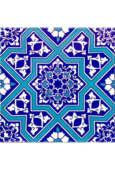 Armada Çini 20X20 Cm Ac 12 Kütahya Cami Çinisi Selçuklu Geometrik Desenli Seramik Çini Karo Armada Çini 20X20 Cm Ac 12 Kütahya Cami Çinisi Selçuklu Geometrik Desenli Seramik Çini Karo