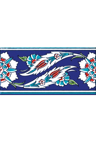Kütahya Armada Çini 10X20 Cm Ks 18 Cami Çinisi Osmanlı Desenli Seramik Çini Bordür Kütahya Armada Çini 10X20 Cm Ks 18 Cami Çinisi Osmanlı Desenli Seramik Çini Bordür