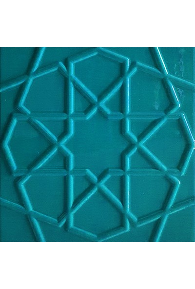 Armada Çini 20X20 Cm Al 44 Turkuaz Rölyefli Kütahya Çini Selçuklu Desenli Banyo Seramikleri Armada Çini 20X20 Cm Al 44 Turkuaz Rölyefli Kütahya Çini Selçuklu Desenli Banyo Seramikleri