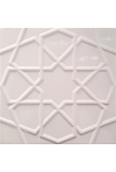 Armada Çini 20X20 Cm Al 45 Beyaz Rölyefli Kütahya Çini Selçuklu Desenli Banyo Seramikleri Armada Çini 20X20 Cm Al 45 Beyaz Rölyefli Kütahya Çini Selçuklu Desenli Banyo Seramikleri