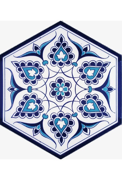 Kütahya Armada Çini 21X23 Cm Al 4 İznik Desenli Seramik Altıgen Çini Karo Kütahya Armada Çini 21X23 Cm Al 4 İznik Desenli Seramik Altıgen Çini Karo