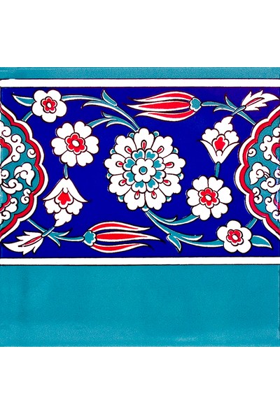 Armada Çini 20x20 Cm KS 24 Osmanlı Çiçek Desen Seramik Çini Bordür