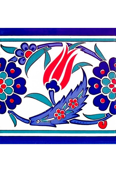 Kütahya Armada Çini 20X20 Cm Ks 26 Cami Çinisi İznik Desenli Seramik Çini Bordür Kütahya Armada Çini 20X20 Cm Ks 26 Cami Çinisi İznik Desenli Seramik Çini Bordür