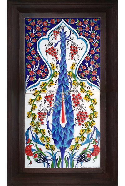 Armada Çini 20X40 Cm Ed 157 Selvi Eldekoru Çini Pano Armada Çini 20X40 Cm Ed 157 Selvi Eldekoru Çini Pano