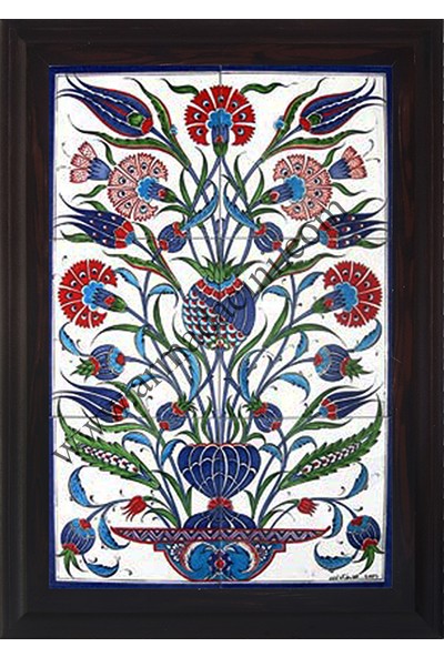 Armada Çini 40X60 Cm Ed 517 Lale Karanfil Eldekoru Çini Pano
