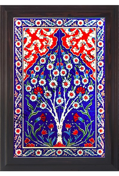 Armada Çini 40X60 Cm Ed 602 Kobalt Hayat Ağacı Çini Pano