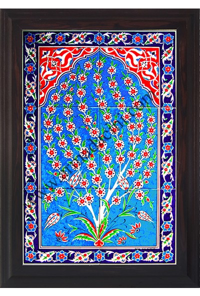 Armada Çini 40X60 Cm Ed 603 Turkuaz Hayatağacı Çini Pano