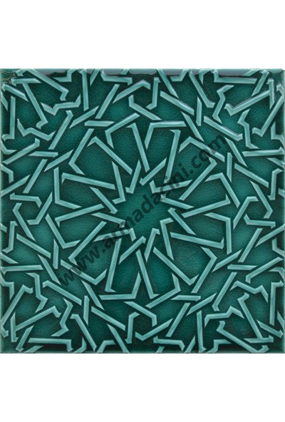 Armada Çini Pr 350 25X25 Krakle Zümrüt Rölyefli İznik Porselen Çini Karo Armada Çini Pr 350 25X25 Krakle Zümrüt Rölyefli İznik Porselen Çini Karo