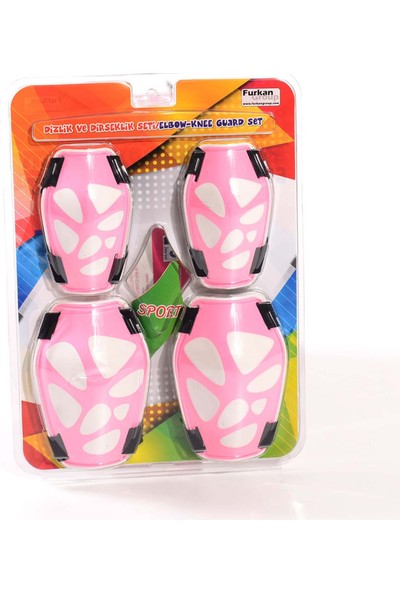 Furkan Oyuncakkız Çocukları İçin Koruyucu Dizlik Ve Dirseklik Seti Pembe