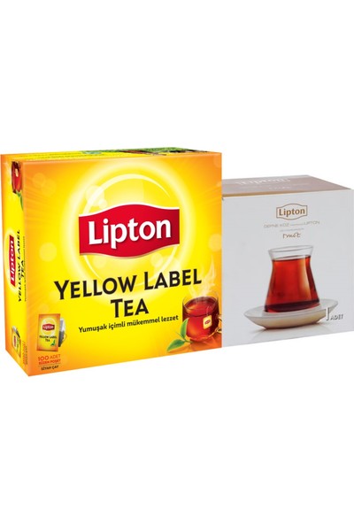 Lipton Yellow Label Bardak Poşet Çay 100'lü + Defne Koz Bardak Lipton Yellow Label Bardak Poşet Çay 100'lü + Defne Koz Bardak