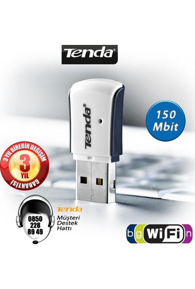 Tenda W311M WiFi-N 150Mbps Mini USB Adaptör Tenda W311M WiFi-N 150Mbps Mini USB Adaptör