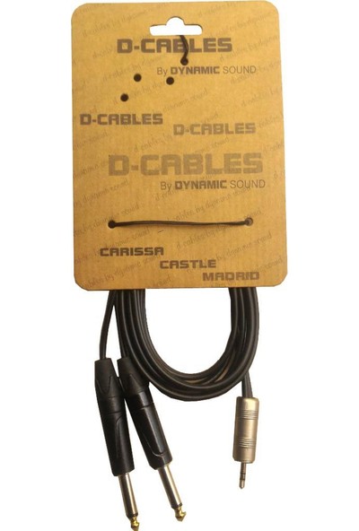D-Cable Pcm-2 3M 3,5 Stereo To 2 X 6,3 Mono Kablo D-Cable Pcm-2 3M 3,5 Stereo To 2 X 6,3 Mono Kablo