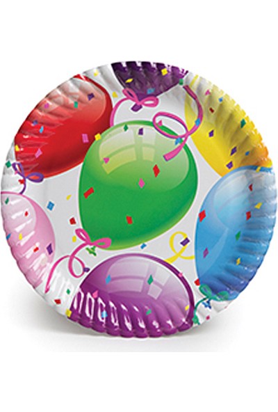 Kullanatmarket Rengarenk Balonlu Karton Tabak