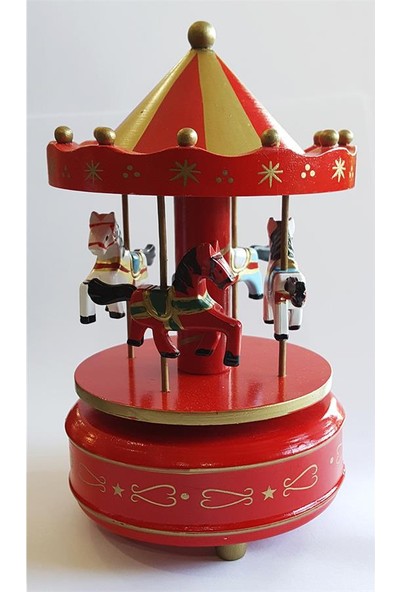 Köstebek Kırmızı-Gold Atlı Karınca Carousel Müzikli