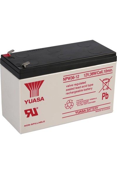 Tunçmatik Yuasa 12V7Ah Npw36-12 36W/Cell Ups Tip Akü Tunçmatik Yuasa 12V7Ah Npw36-12 36W/Cell Ups Tip Akü