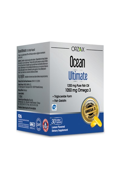 Ocean Ultimate 1050 mg Omega 3 Balık Yağı 30 Kapsül Ocean Ultimate 1050 mg Omega 3 Balık Yağı 30 Kapsül