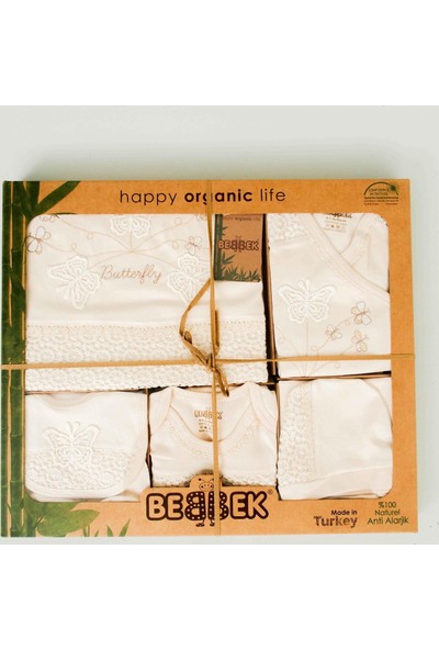 Bebbek Organik Pamuk Antialerjik Erkek Bebek Hastane Çıkışı 10'lu Zıbın Set