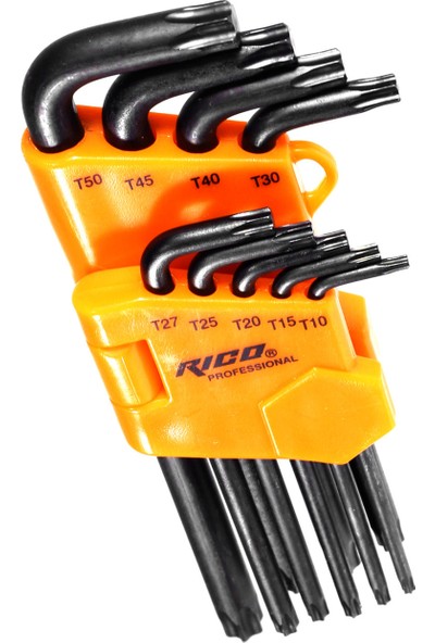Rico 9 Parça Vakumlu Torx Uçlu Uzun Alyan Takımı Rico 9 Parça Vakumlu Torx Uçlu Uzun Alyan Takımı