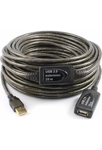 Platoon Usb Uzatma Kablosu 20 Metre Erkek Dişi Güçlendirilmiş Kablo