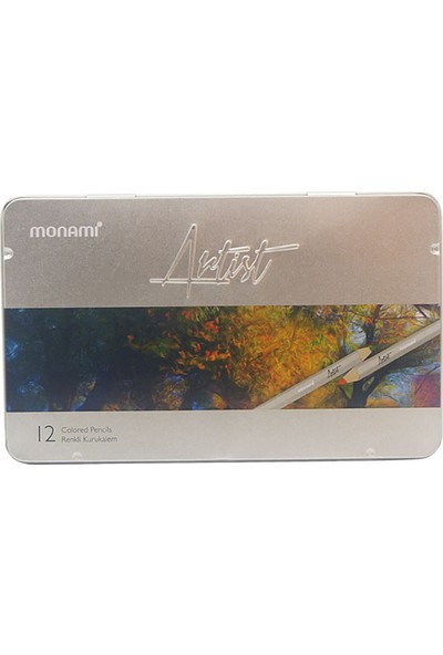 Monami Artist Kuru Boya 12 Renk (Metal Kutu) Mkb710012M