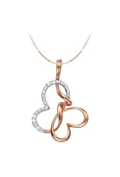 Sare Pırlanta Pırlanta Altın Fantazi Kelebek Kolye