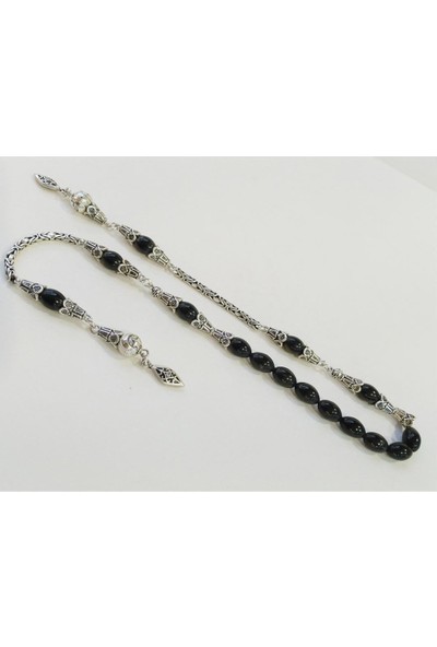 Tt-Tesbih Beyzi Kesim Gümüş Aksesuarlı Zaza Tesbih ( 6.5 X 10 ) Tt-337