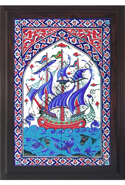 Armada Çini 40 x 60 Cm Ed 501 Osmanlı Kalyon Eldekoru Çini Pano Armada Çini 40 x 60 Cm Ed 501 Osmanlı Kalyon Eldekoru Çini Pano