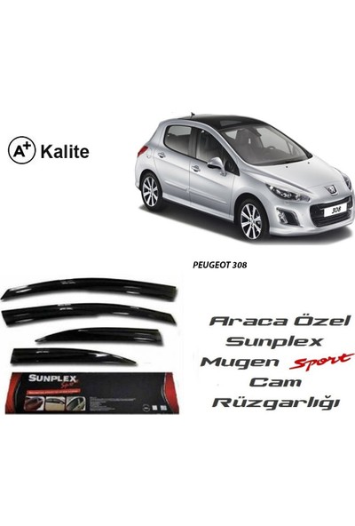 Sunplex Peugeot 308 Cam Rüzgarlığı Sunplex Mügen Tip 4'lü Sunplex Peugeot 308 Cam Rüzgarlığı Sunplex Mügen Tip 4'lü