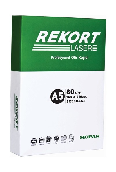 Rekort A5 80 Gr/m² Fotokopi Kağıdı 1000'li 1Paket