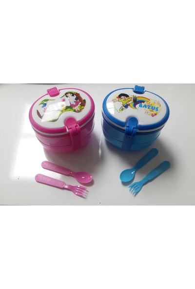 İki Katlı Çatal Kaşıklı Beslenme Kabı