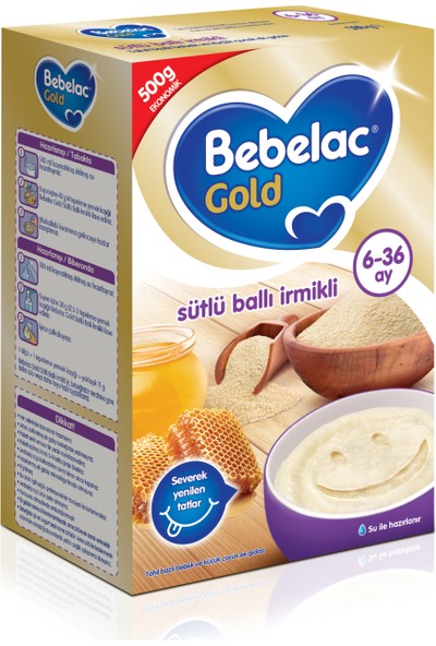 Bebelac Gold Sütlü Ballı İrmikli Kaşık Maması 500 gr Bebelac Gold Sütlü Ballı İrmikli Kaşık Maması 500 gr