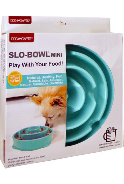 Dog Games Slo-Bowl Yavaş Yeme İçin Köpek Mama Kabı 4 Kap Mavi