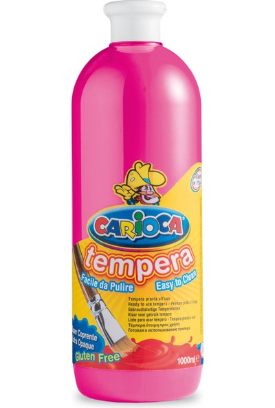 Carioca Ko030-04_Tempera Boya (Süper Yıkanabilir) 1000 ml / Plastik Şişede - Koyu Kırmızı Carioca Ko030-04_Tempera Boya (Süper Yıkanabilir) 1000 ml / Plastik Şişede - Koyu Kırmızı