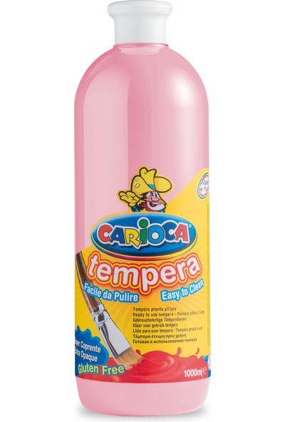 Carioca Ko030-09_Tempera Boya (Süper Yıkanabilir) 1000 ml / Plastik Şişede - Pembe Carioca Ko030-09_Tempera Boya (Süper Yıkanabilir) 1000 ml / Plastik Şişede - Pembe