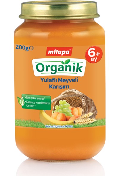 Milupa Organik Yulaflı Meyveli Karışım Kavanoz 200 g 6+ Ay Milupa Organik Yulaflı Meyveli Karışım Kavanoz 200 g 6+ Ay