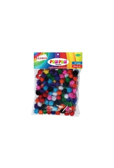 Ticon Metalik Pom Pom 10 Mm 100 Adet