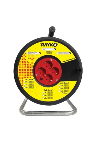 Rayko 3x2.5mm 20 Metre Seyyar Makaralı Kablo Rayko 3x2.5mm 20 Metre Seyyar Makaralı Kablo