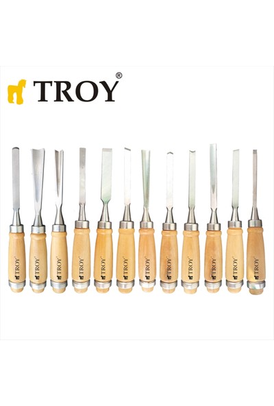 Troy 25004 Ahşap Oyma Bıçak Seti, 12 Parça Troy 25004 Ahşap Oyma Bıçak Seti, 12 Parça