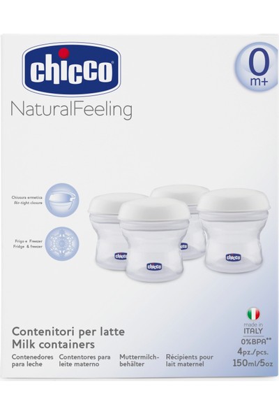 Chicco Süt Saklama Kapları-Naturalfeeling Chicco Süt Saklama Kapları-Naturalfeeling