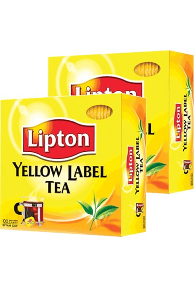 Lipton Yellow Label Bardak Poşet Çay 100'lü 200 Gr x 2 Adet Lipton Yellow Label Bardak Poşet Çay 100'lü 200 Gr x 2 Adet